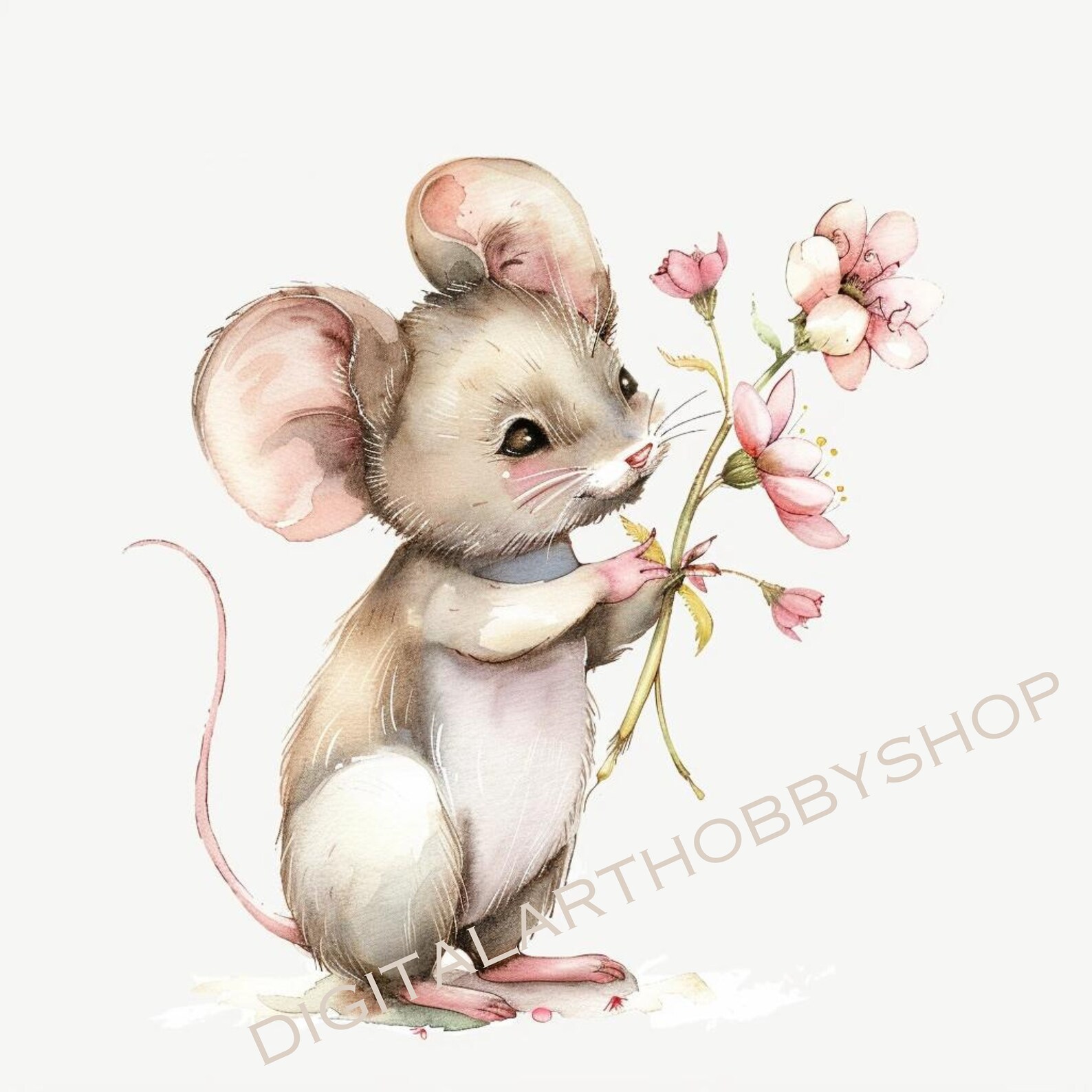 Whimsical Mice With Wildflowers Clipart 21 High Quality Transparent ...