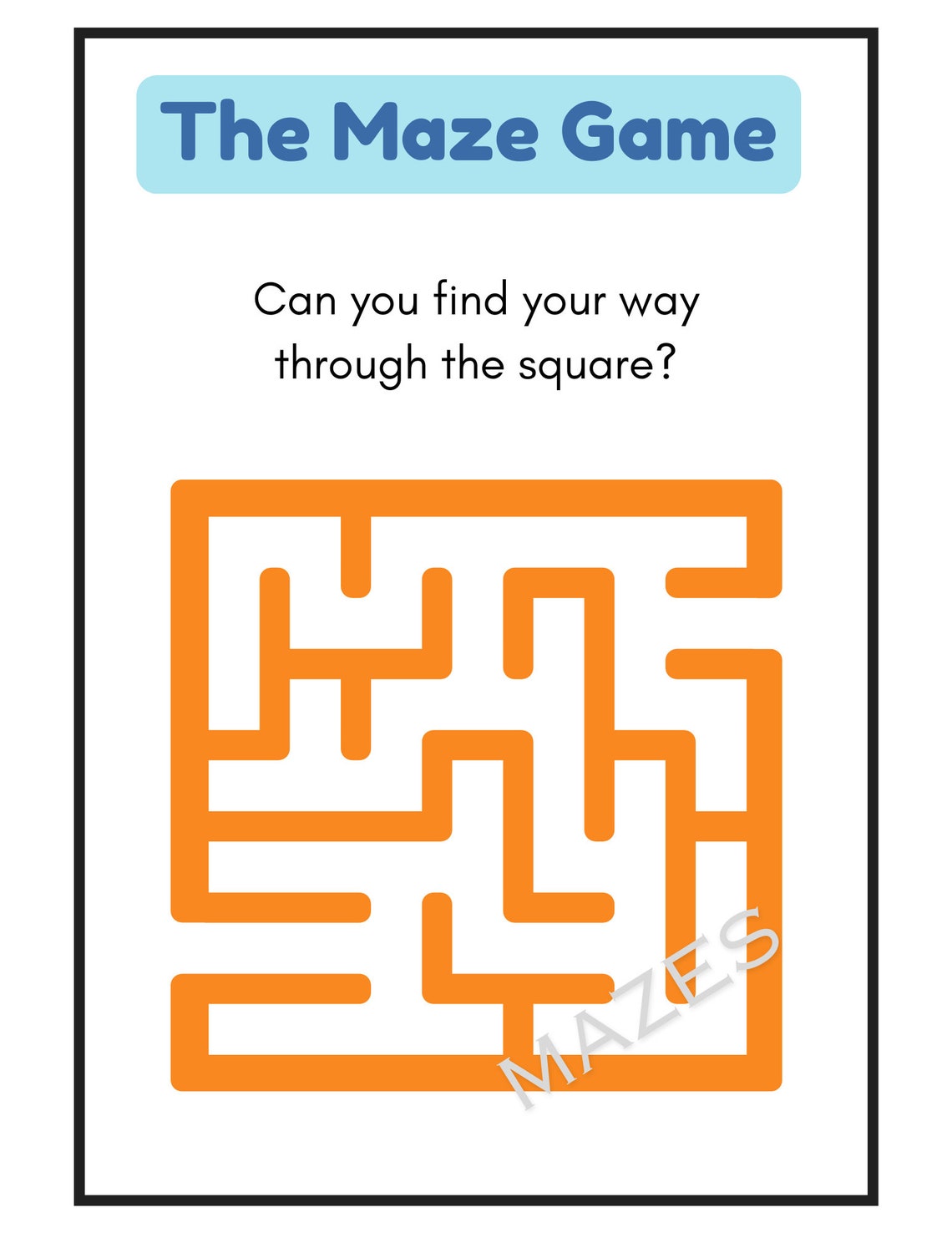 The Maze Game MAZES, MAZES, MAZES Letters, Numbers, Shapes 100 Mazes ...