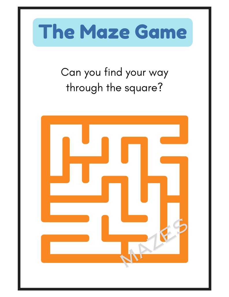 The Maze Game MAZES, MAZES, MAZES Letters, Numbers, Shapes 100 Mazes ...