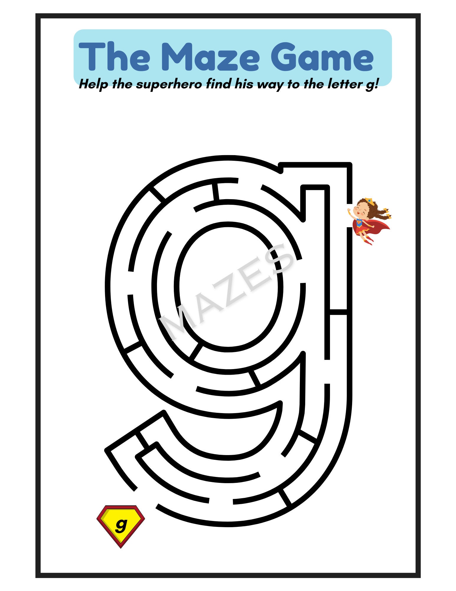 The Maze Game MAZES, MAZES, MAZES Letters, Numbers, Shapes 100 Mazes ...