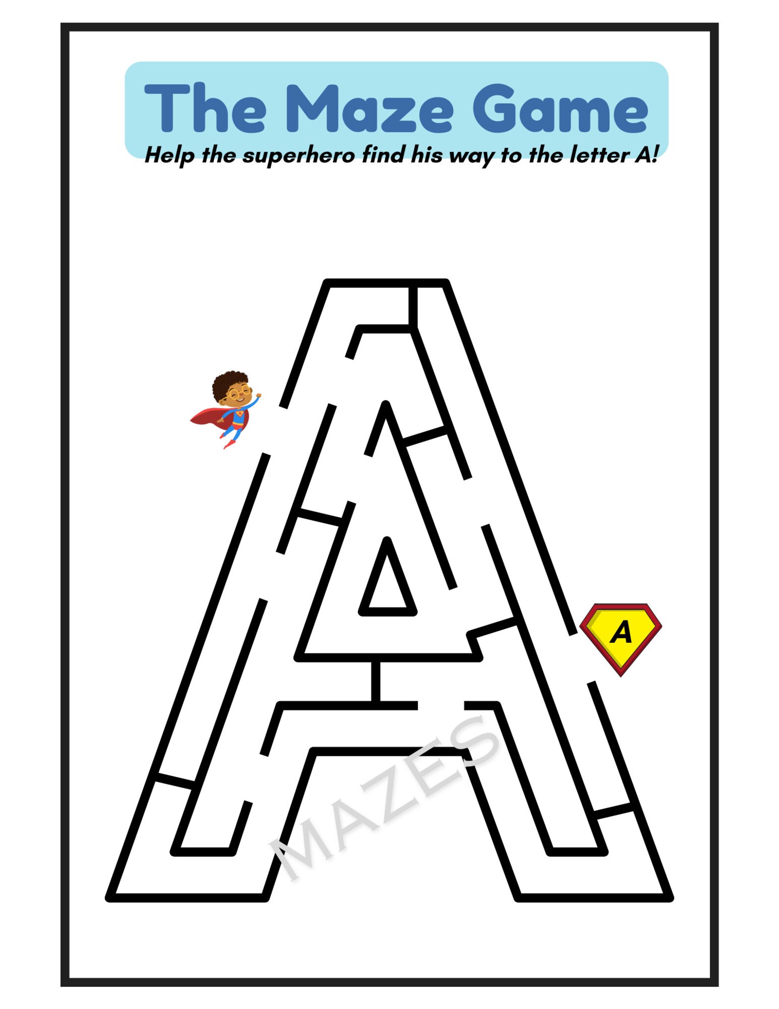 The Maze Game MAZES, MAZES, MAZES Letters, Numbers, Shapes 100 Mazes ...
