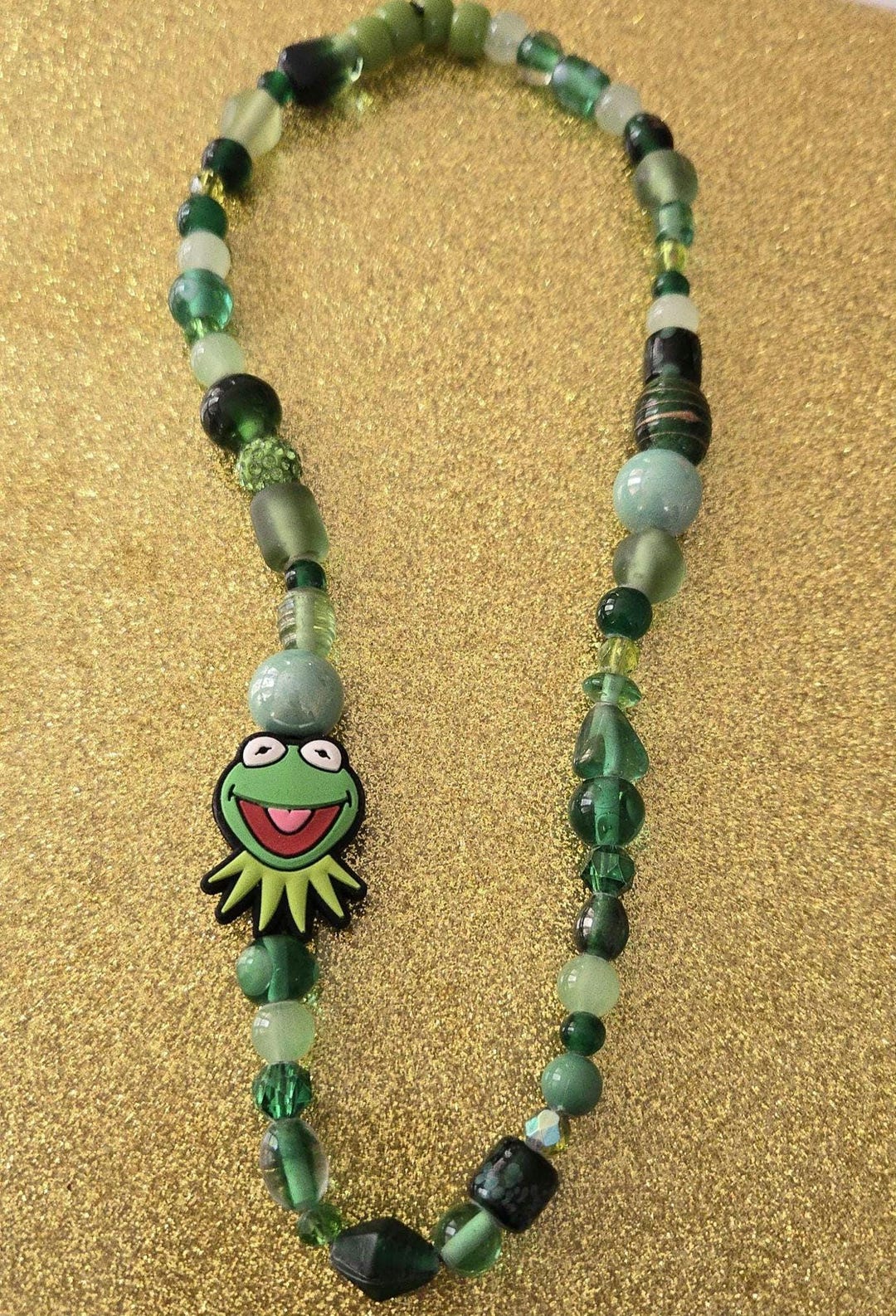Muppets Kermit the Frog Beaded Stretch Necklace - Etsy