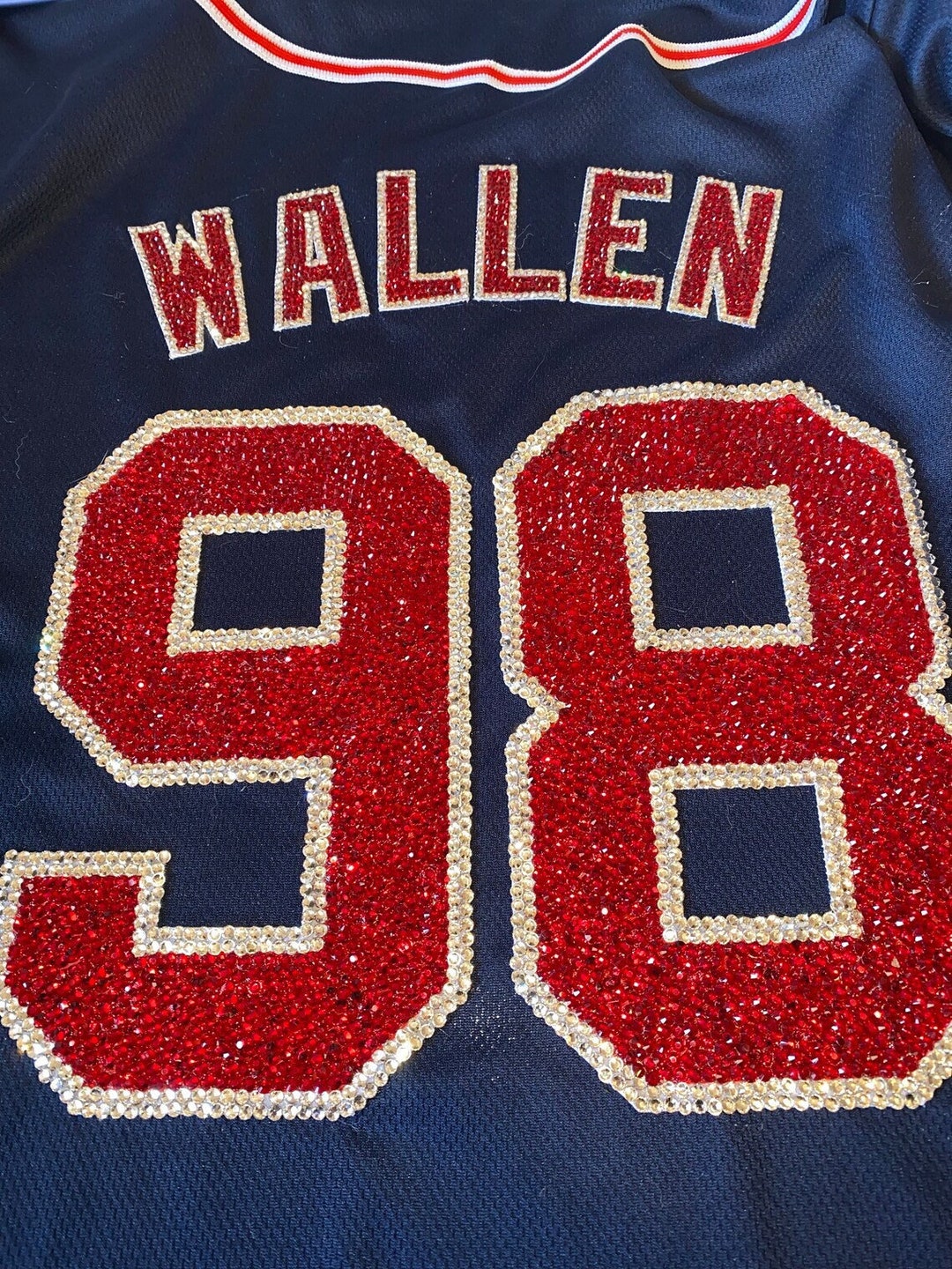 Rhinestone Morgan Wallen 98 Braves Jersey - Etsy