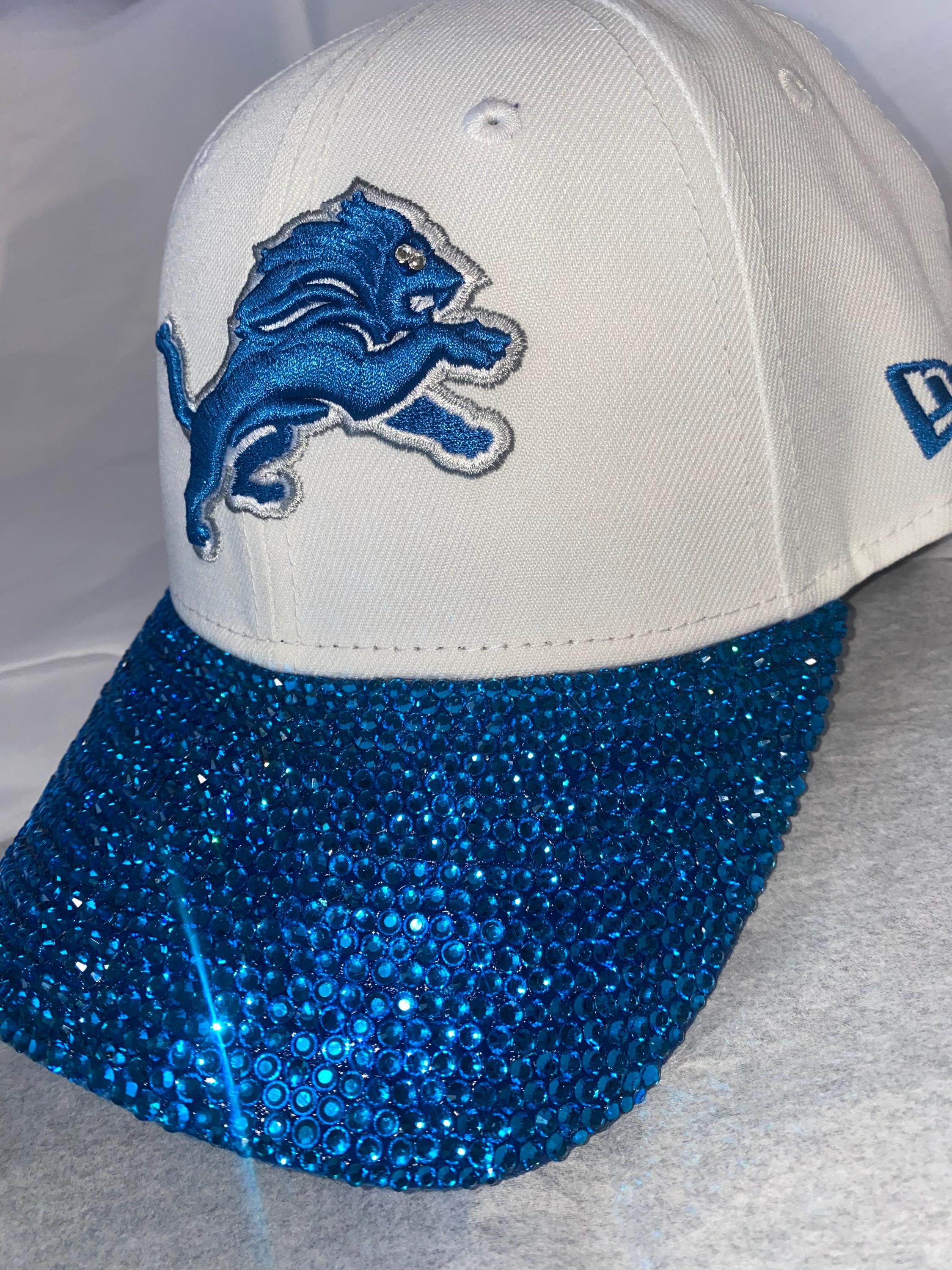 Detroit Lions Rhinestone Hat - White - Etsy