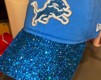 Detroit Lions Rhinestone - Black Adjustable Hat - Etsy