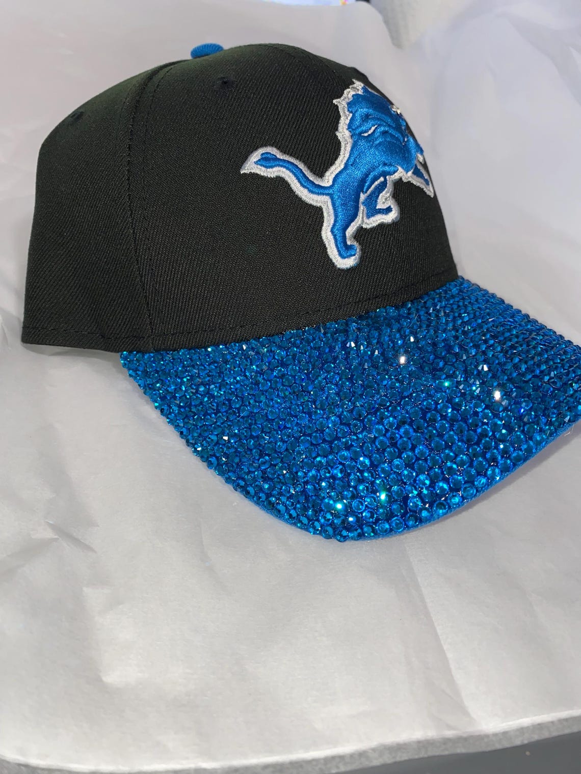 Detroit Lions Rhinestone - Black Adjustable Hat - Etsy