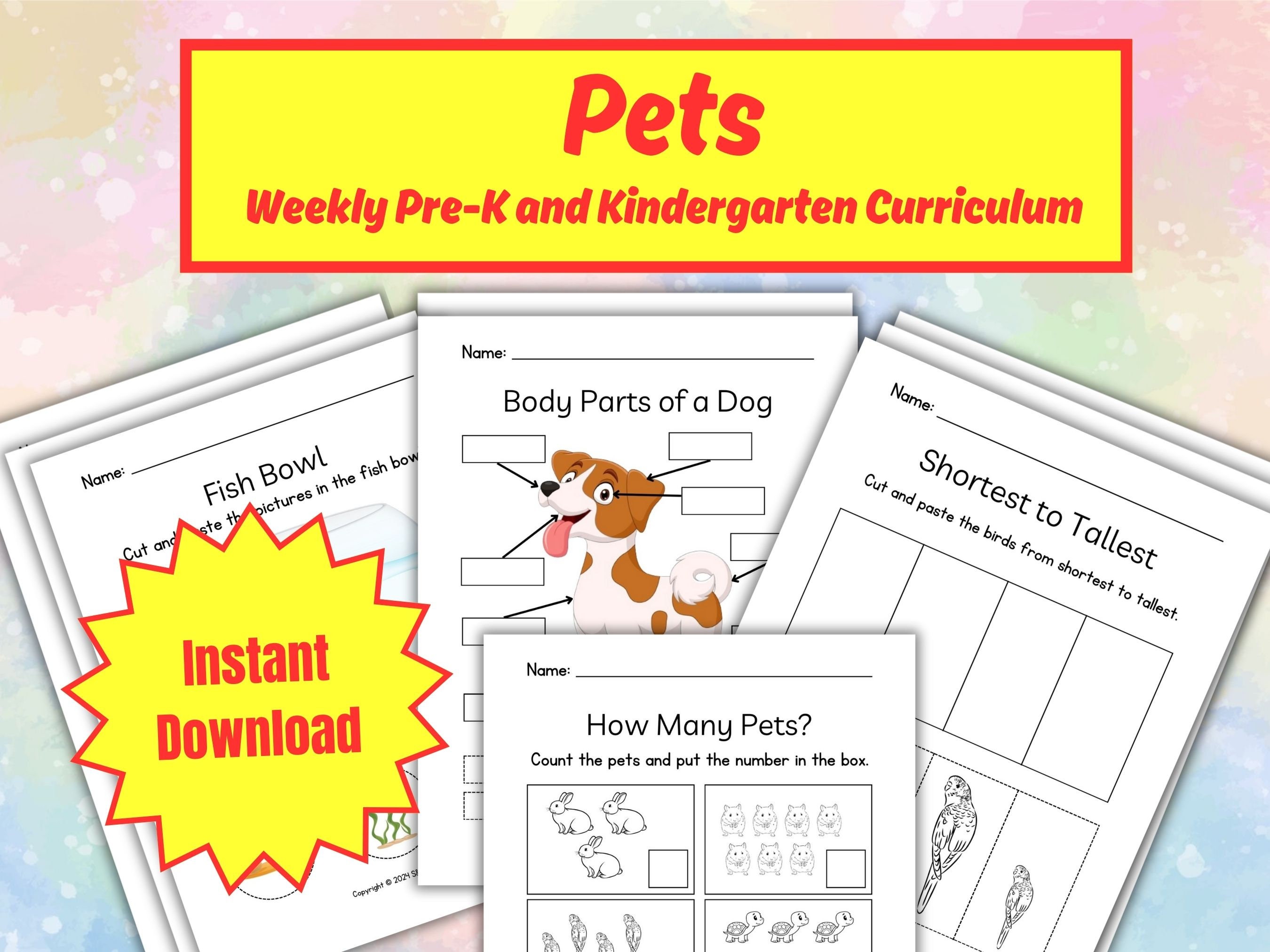Pets Curriculum for Early Learners. Weekly Curriculum for Daycare ...