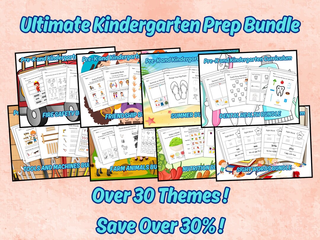 Ultimate Kindergarten Prep Bundle. Over 30 Themes! Save Over 30%! - Etsy
