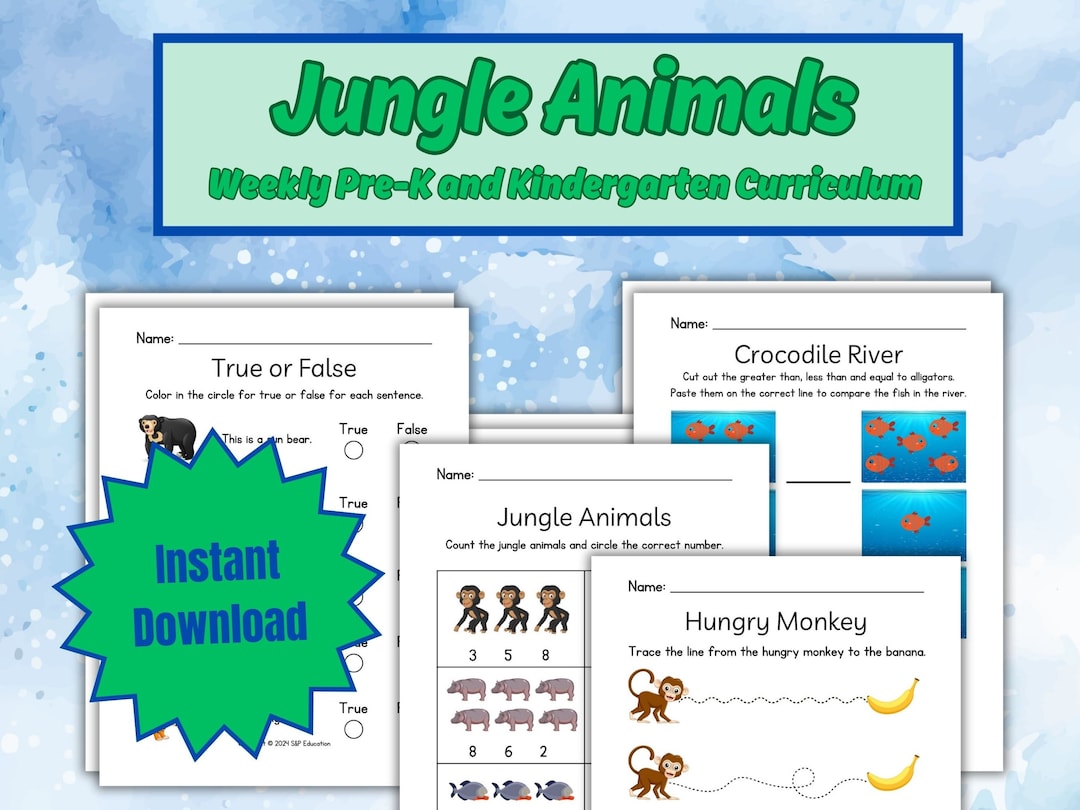 Jungle Animals Curriculum for Early Learners. Weekly Curriculum for ...