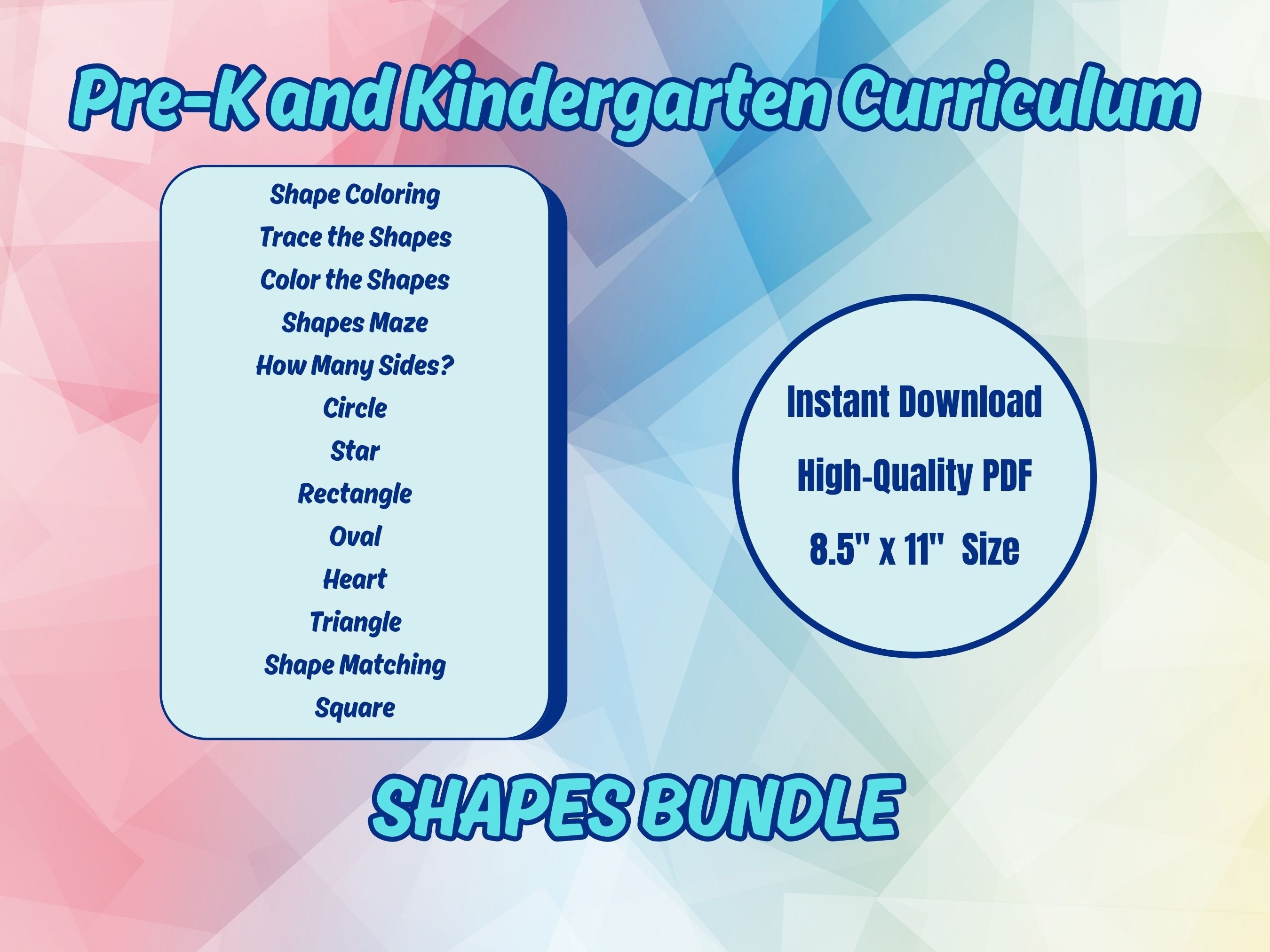Shapes for Early Learners. Weekly Curriculum for Daycare, Homeschool ...