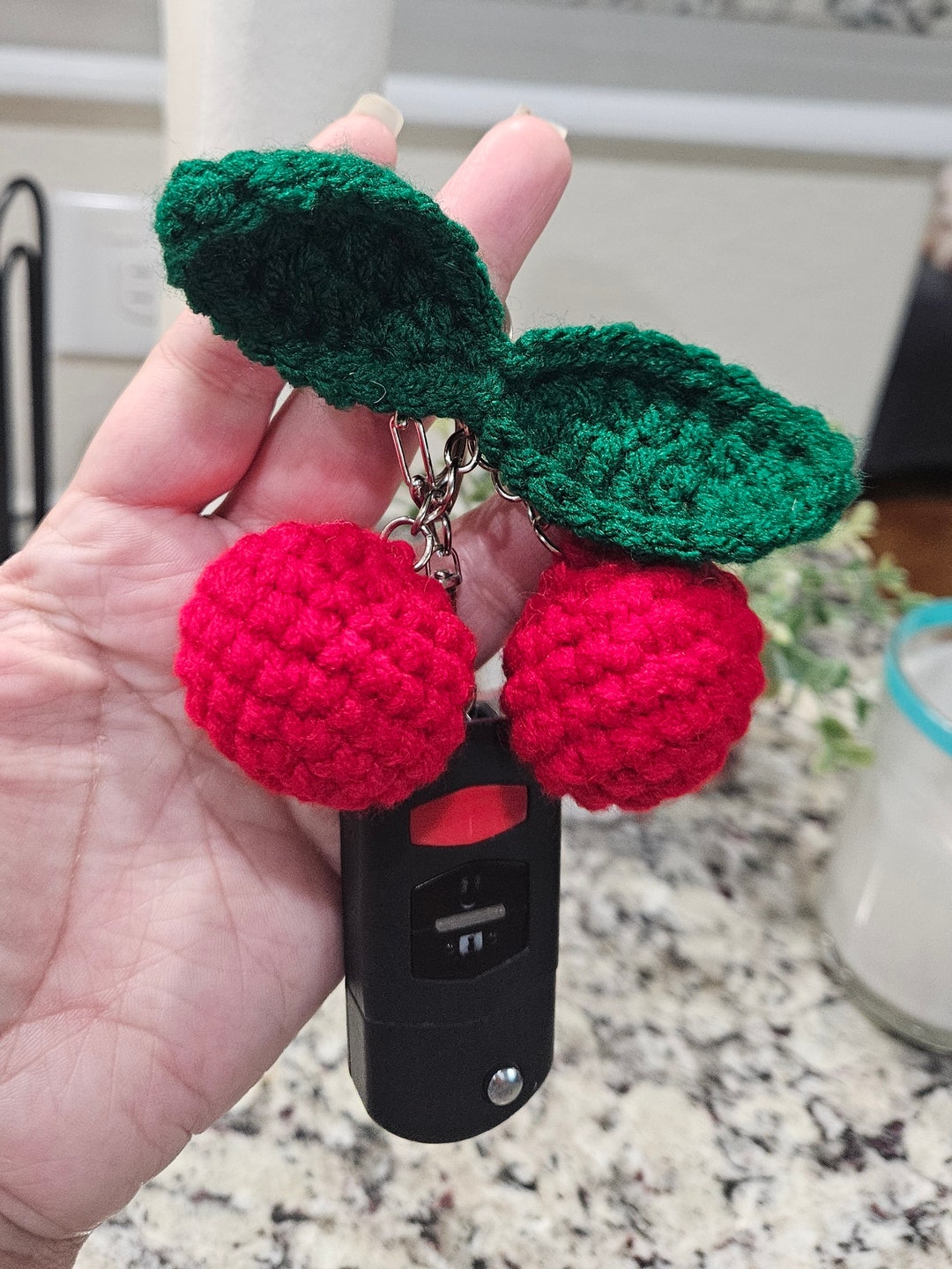 Cherry Keychain Crochet - Etsy