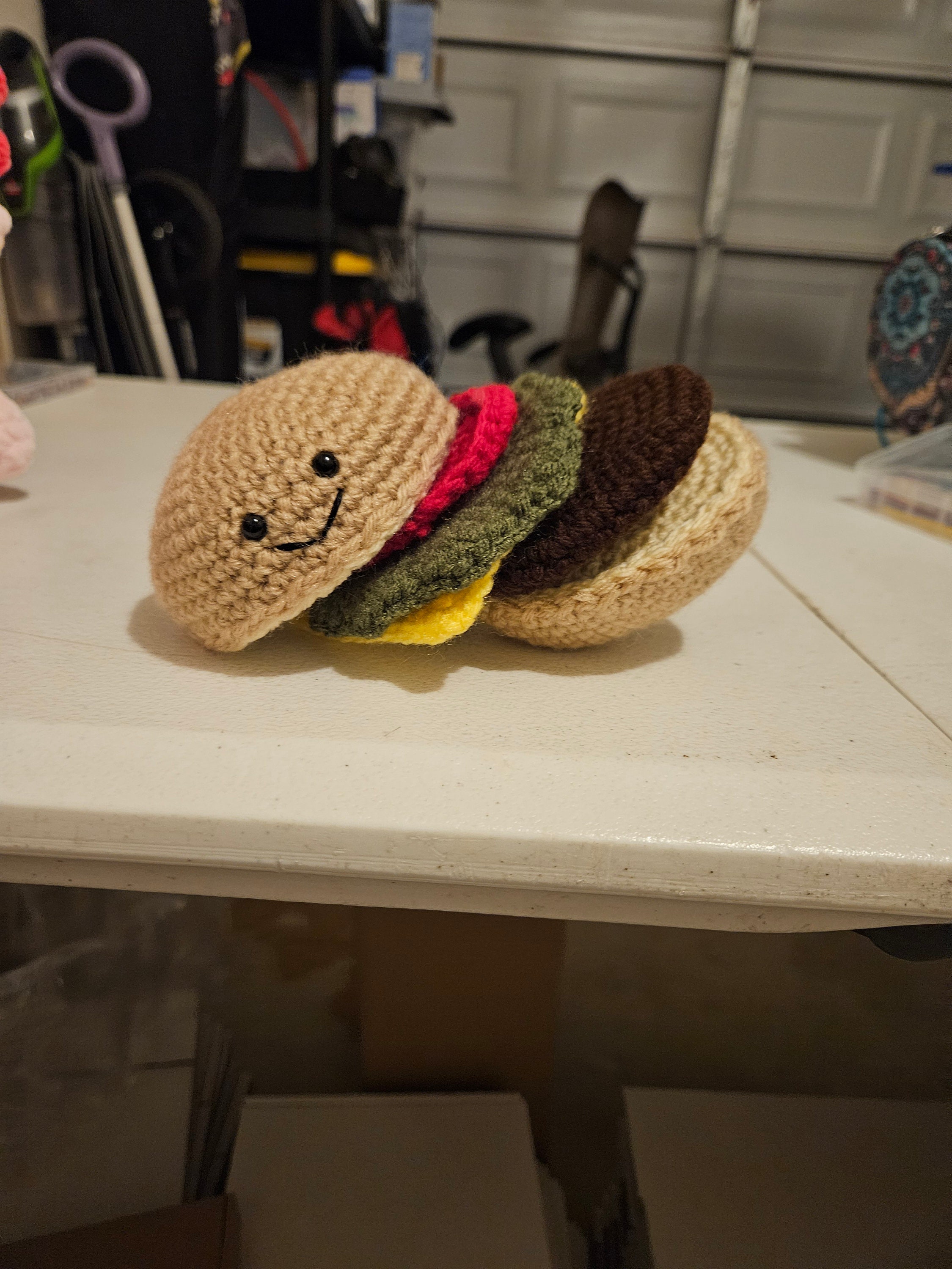 Cute Kawaii Crochet Cheeseburger Amigurumi - Etsy