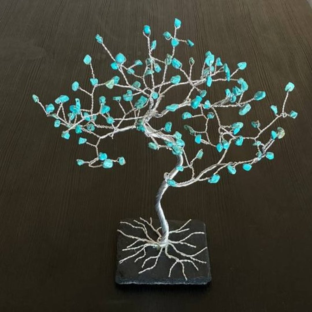 Wire Tree With Blue Beads | Baum Des Lebens | Tree of Life ...