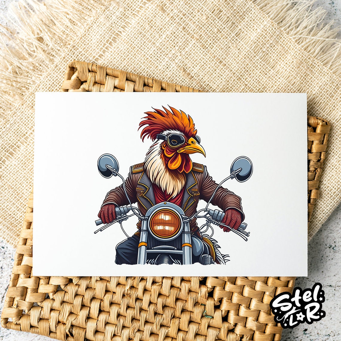 4 Rooster Big Bikes Clipart Bundle, Chicken Animal PNG, High-quality ...
