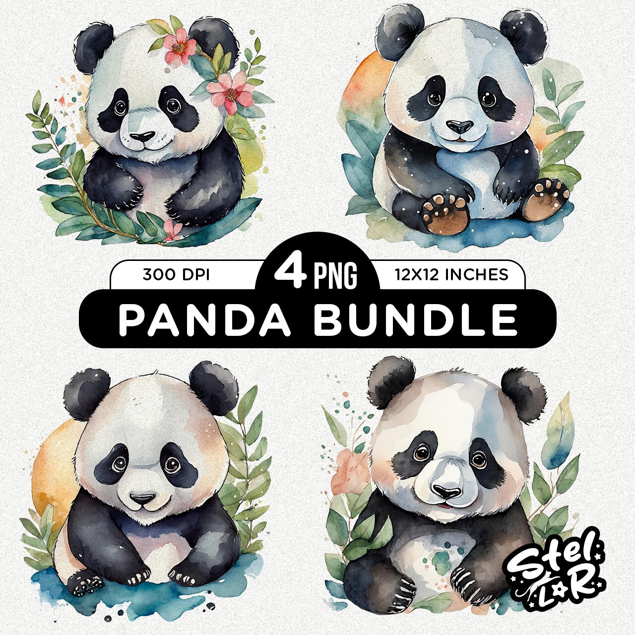 Panda PNG, Panda Clipart, Panda Watercolor Clipart, Cute Panda ...