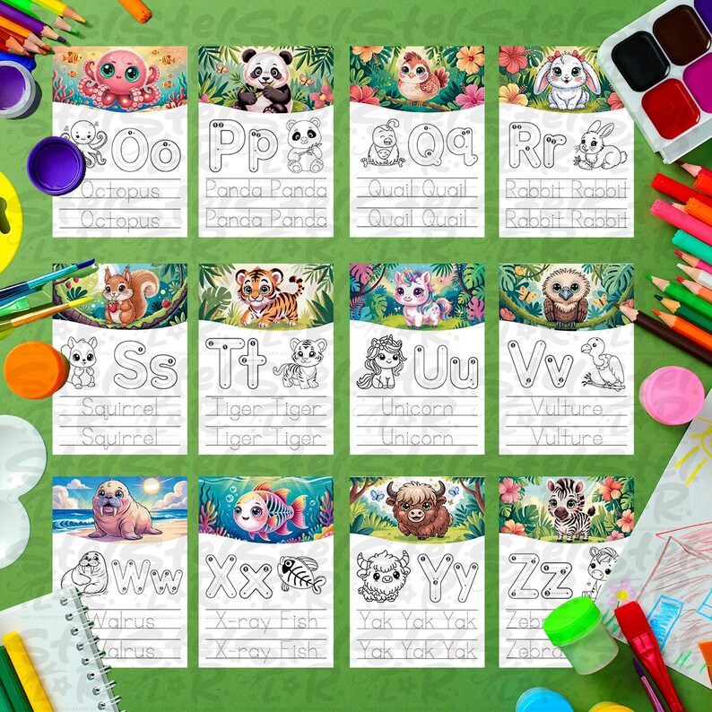 Cute Animals Alphabet Worksheets A-Z – Upper & Lowercase | Letter ...