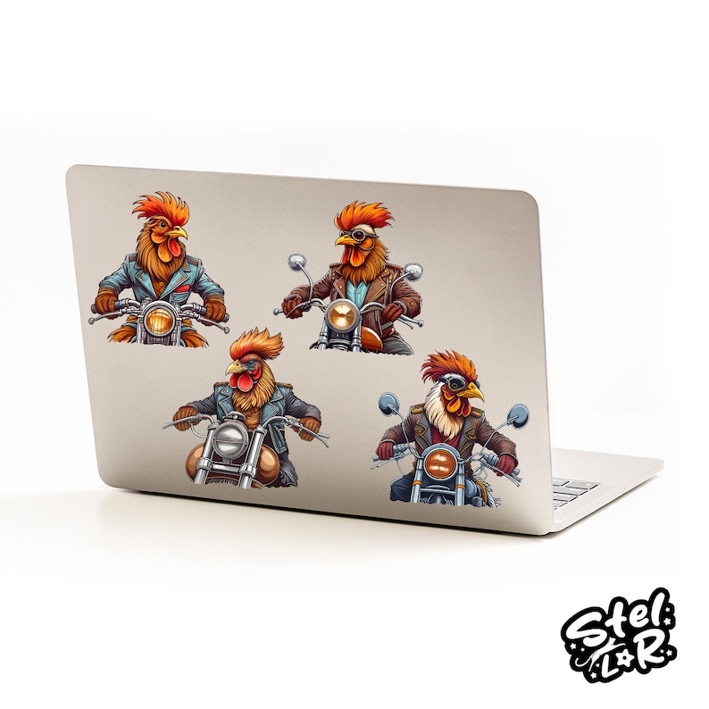 4 Rooster Big Bikes Clipart Bundle, Chicken Animal PNG, High-quality ...