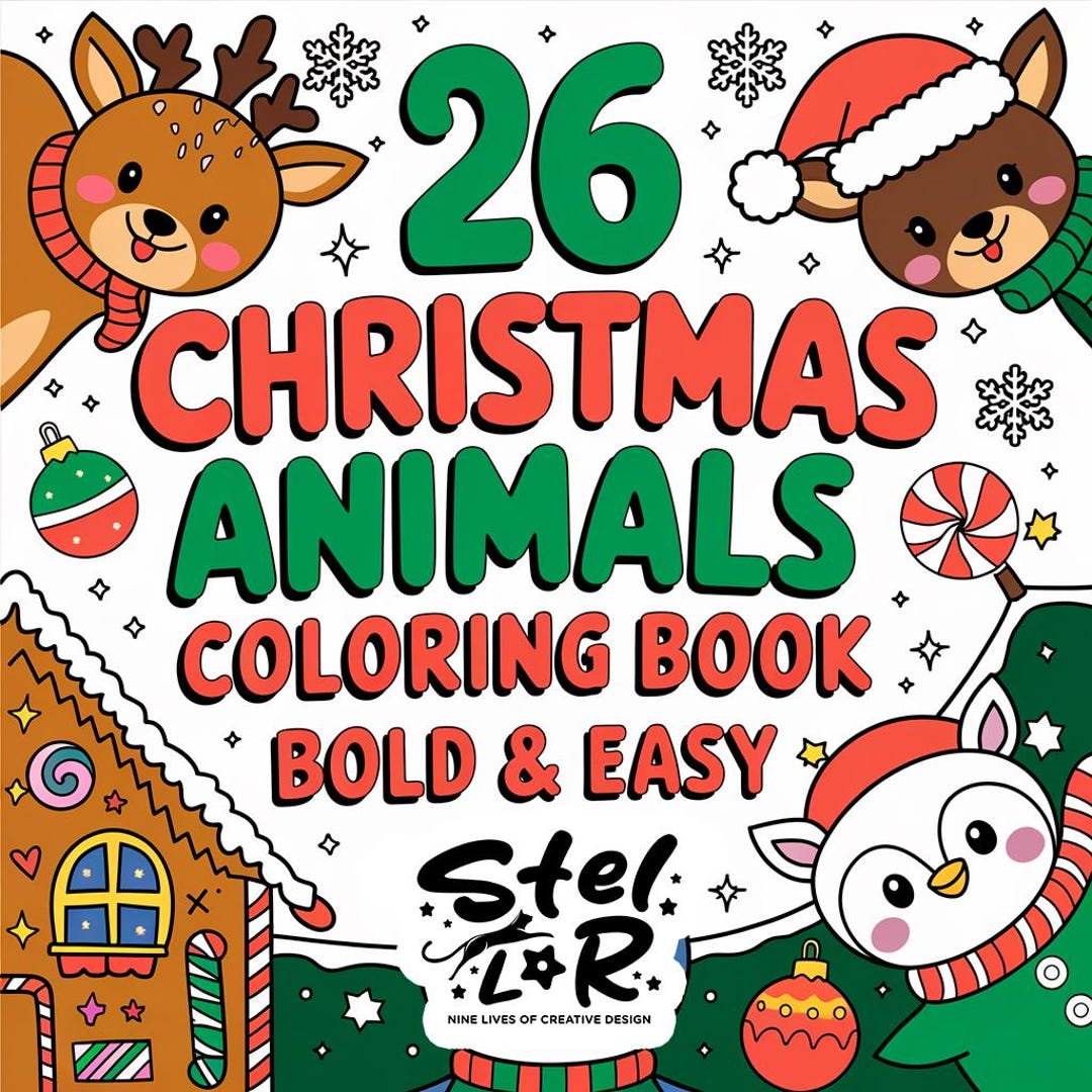 Christmas Animals Coloring Pages, 26 Cute and Kawaii Animals ...