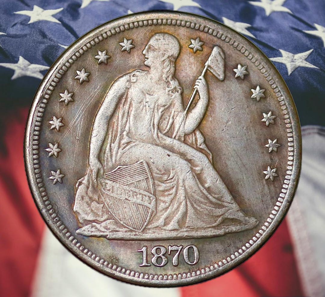1870-S Seated Liberty Dollar Silver Plated Coin - Circulated - Etsy