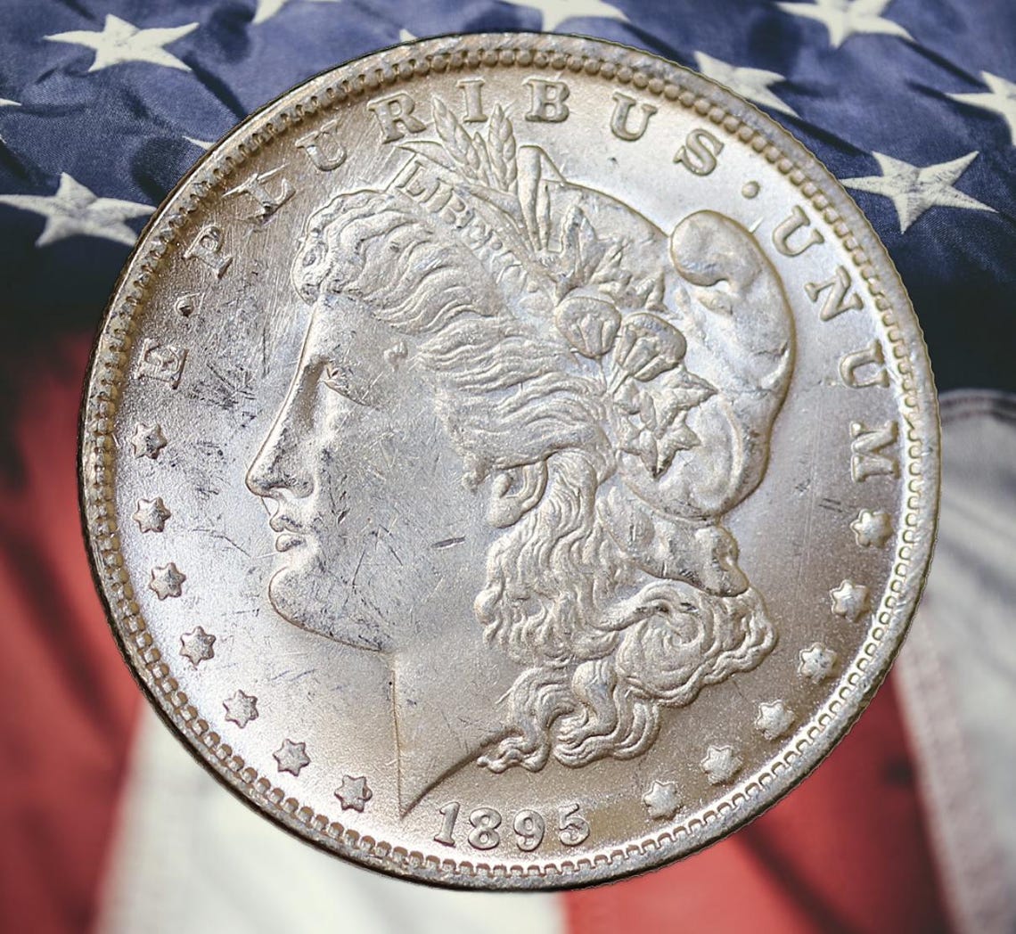 1895 Morgan Dollar Two Face Double Heads Silver Plated Error Coin ...