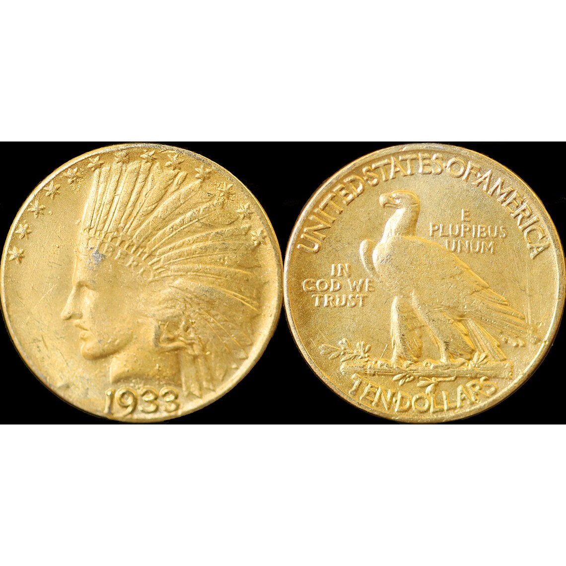 1933 Indian Head 10 Ten Dollar Eagle Gold Plated Coin - Uncirculated - Etsy
