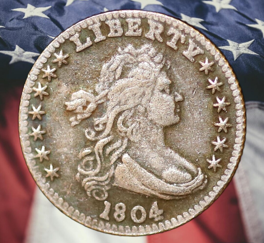 1804 Draped Bust Dime Early American Coin Silver Plated - Circulated - Etsy