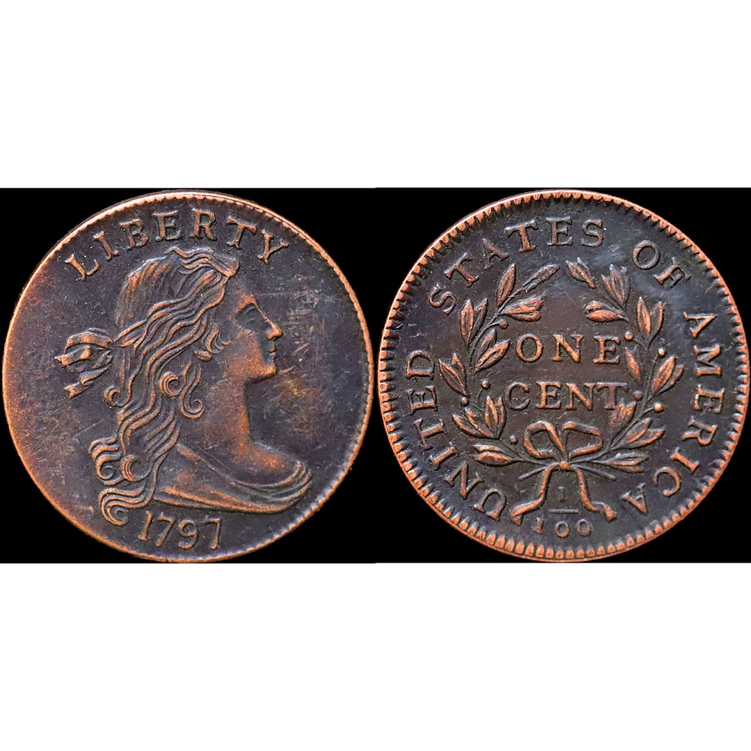 1797 Draped Bust Large Cent Copper Coin Circulated - Etsy