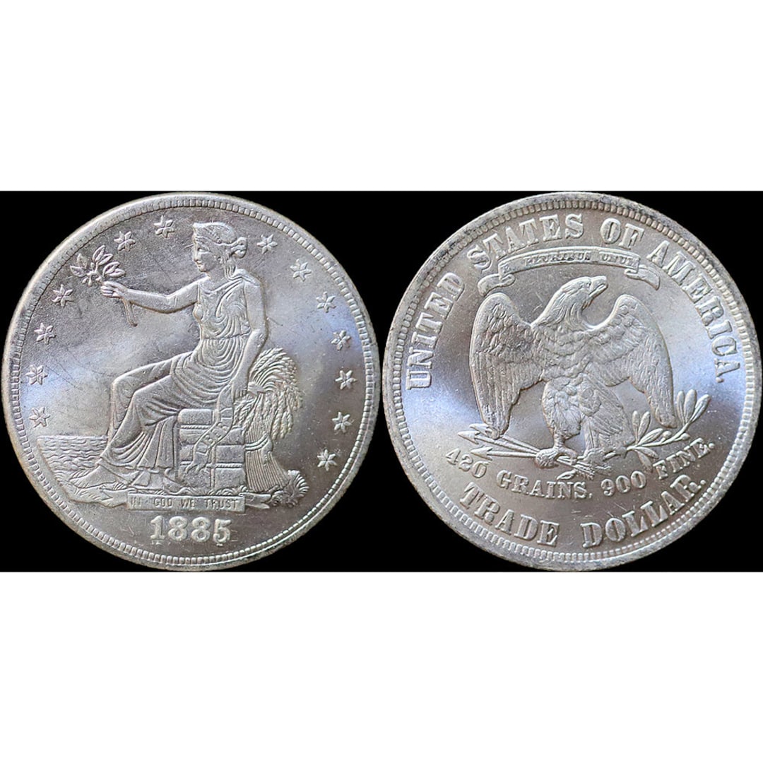 1885 Trade Dollar Silver Plated Coin - Uncirculated - Etsy