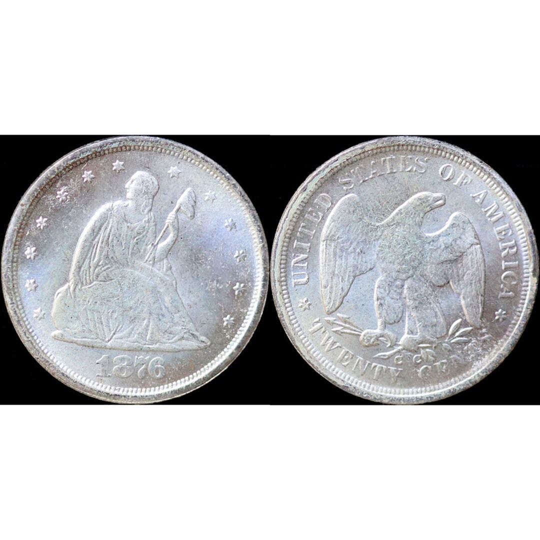 1876-CC Seated Liberty 20 Twenty Cent Piece Silver Plated Coin - Uncirculated - Etsy