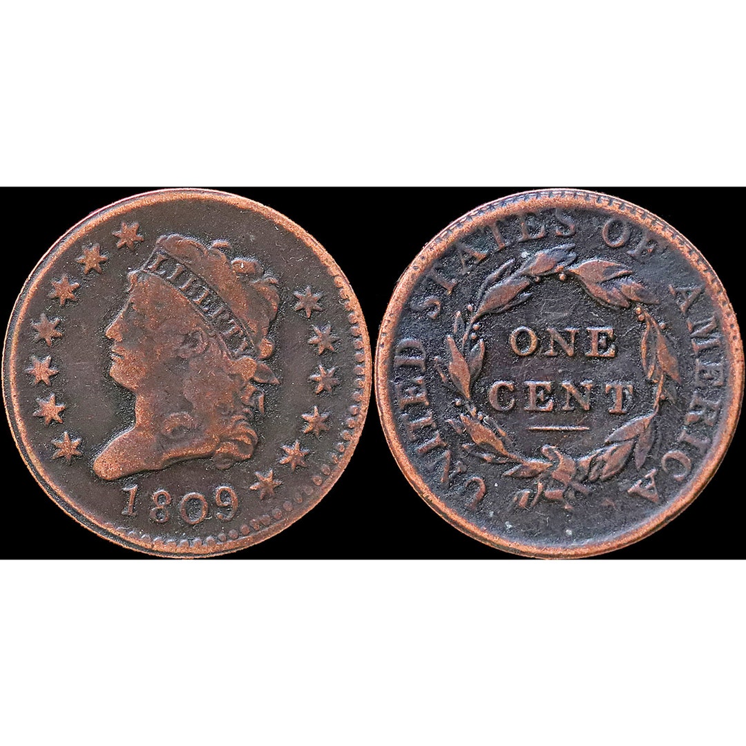 1809 Classic Head Large Cent Copper Coin - Circulated - Etsy