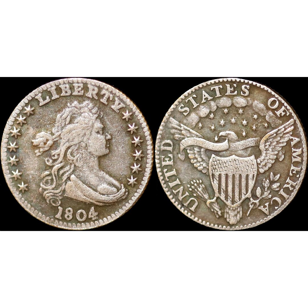 1804 Draped Bust Dime Early American Coin Silver Plated - Circulated - Etsy