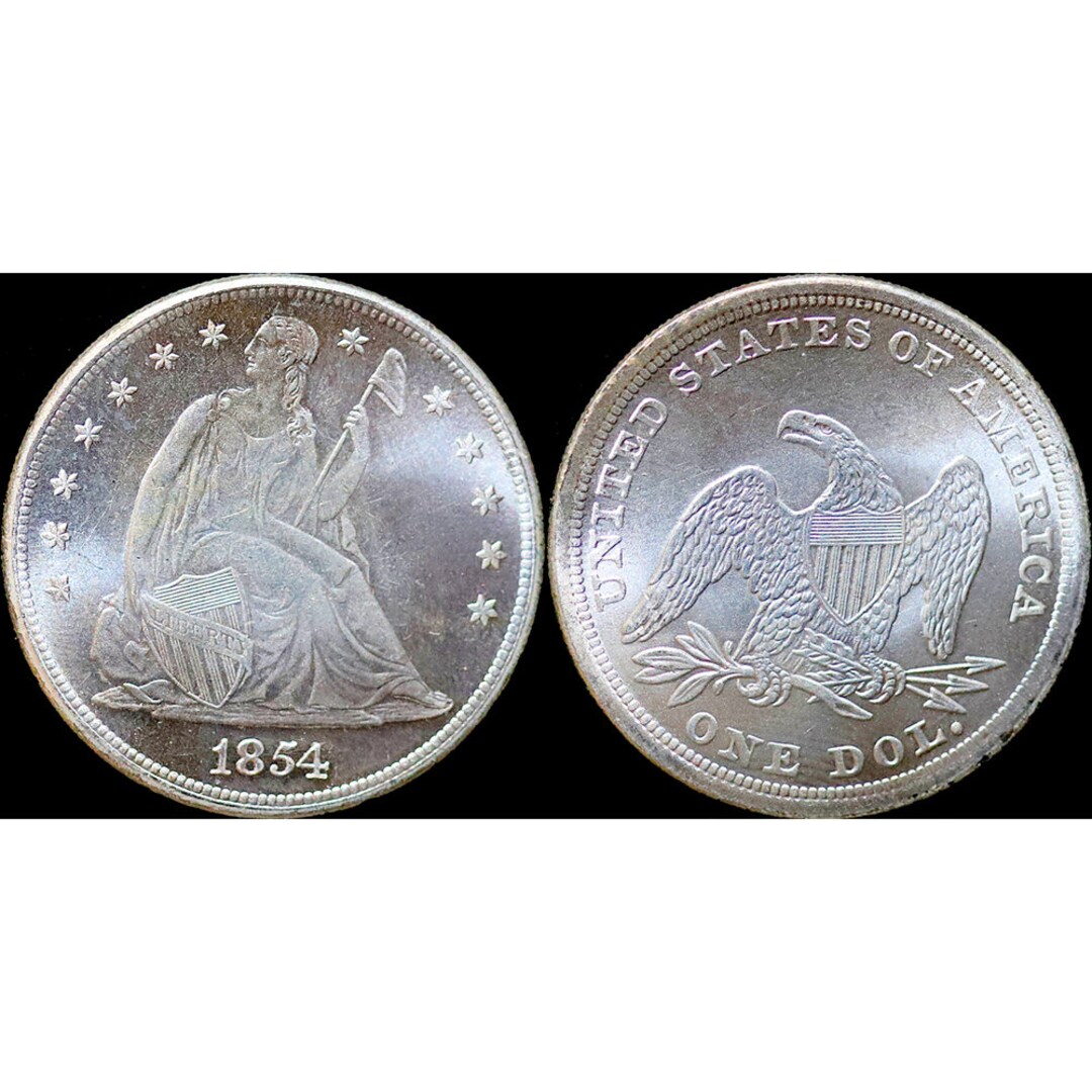 1868 Seated Liberty Dollar Silver Plated Coin - Uncirculated - Etsy