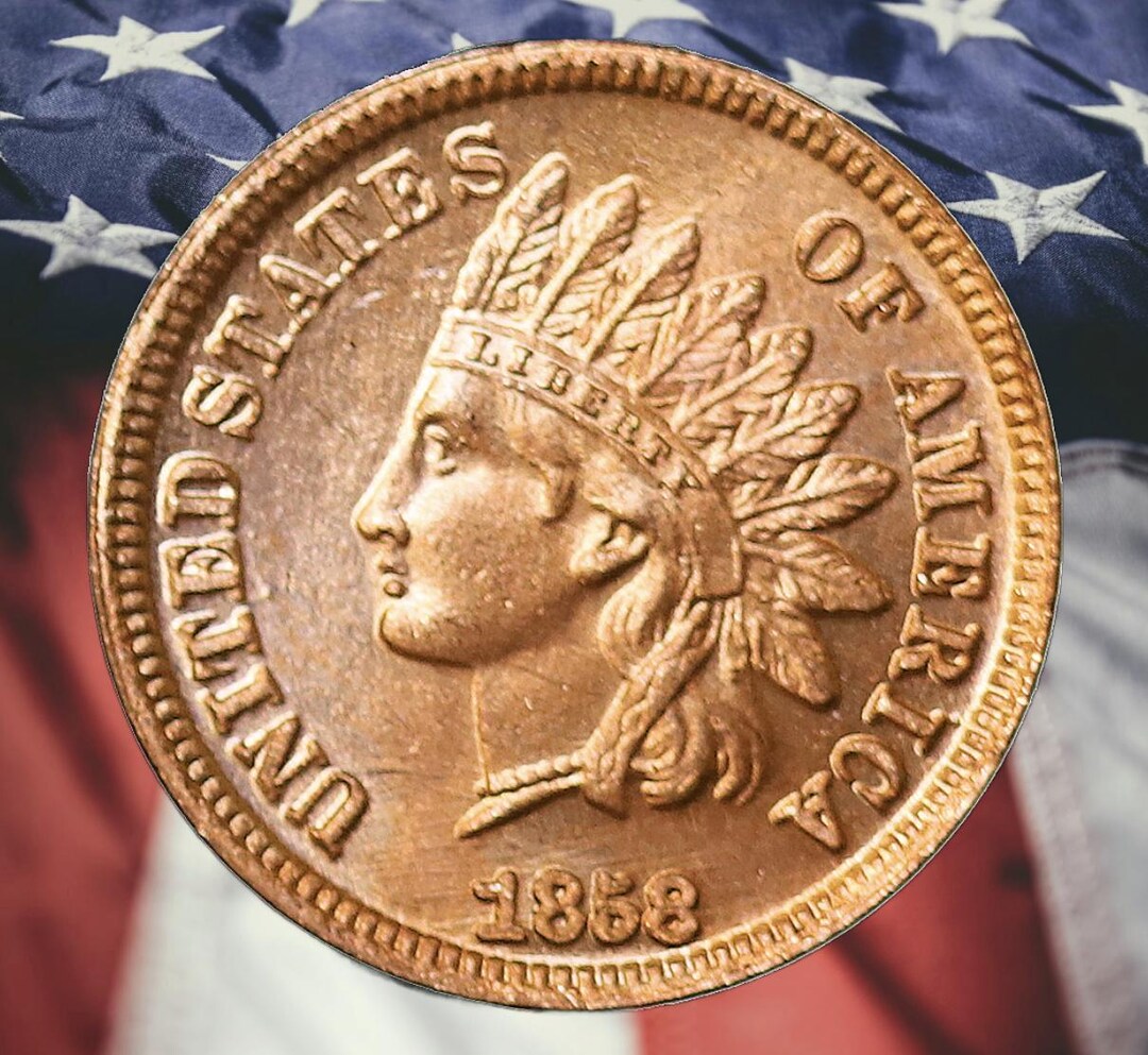 Pattern 1858 Indian Head Cent Copper Coin - Uncirculated - Etsy
