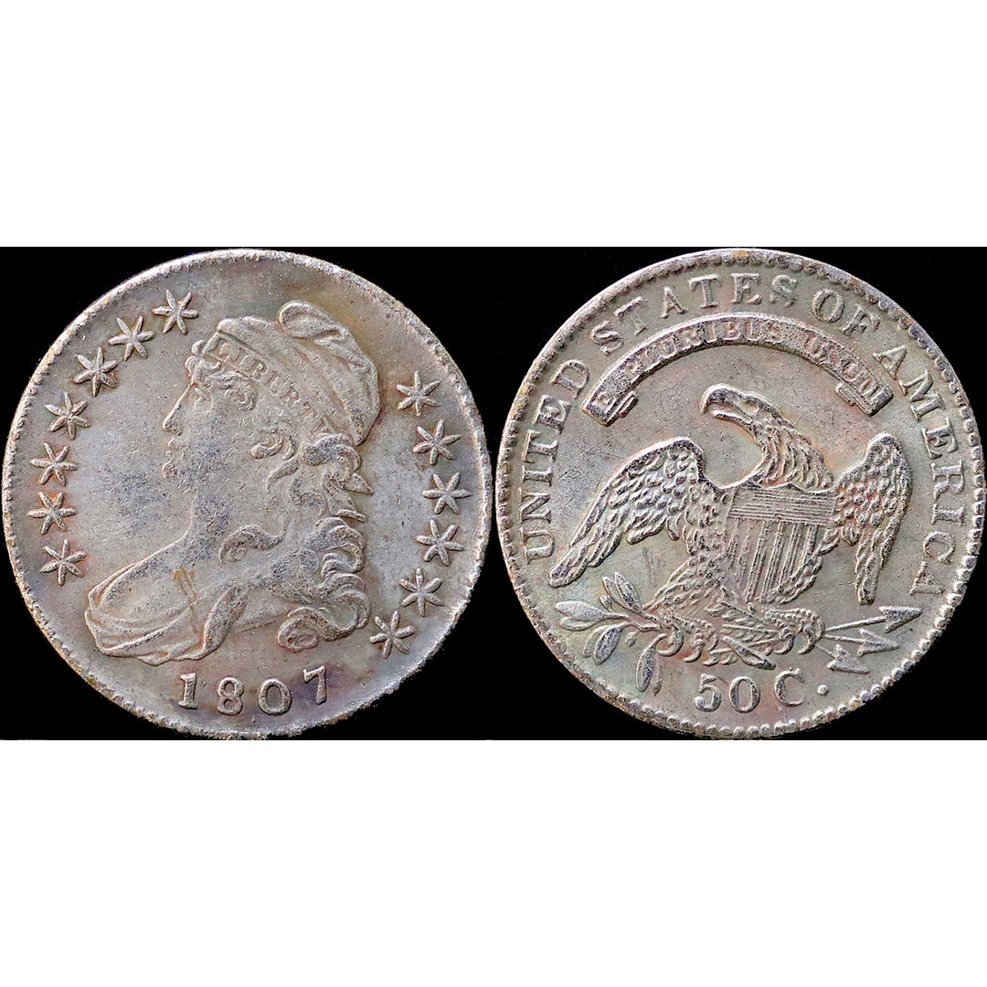 1807 Capped Bust Half Dollar Lettered Edge Silver Plated Coin ...