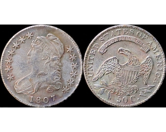 1807 Capped Bust Half Dollar Lettered Edge Silver Plated Coin ...