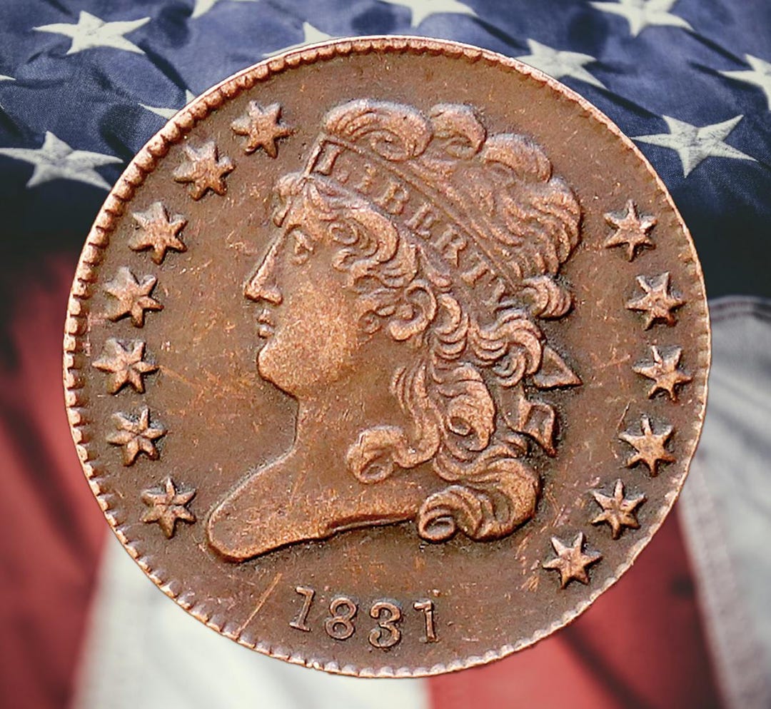1831 Classic Head Half Cent Early Copper Half Penny - Circulated - Etsy