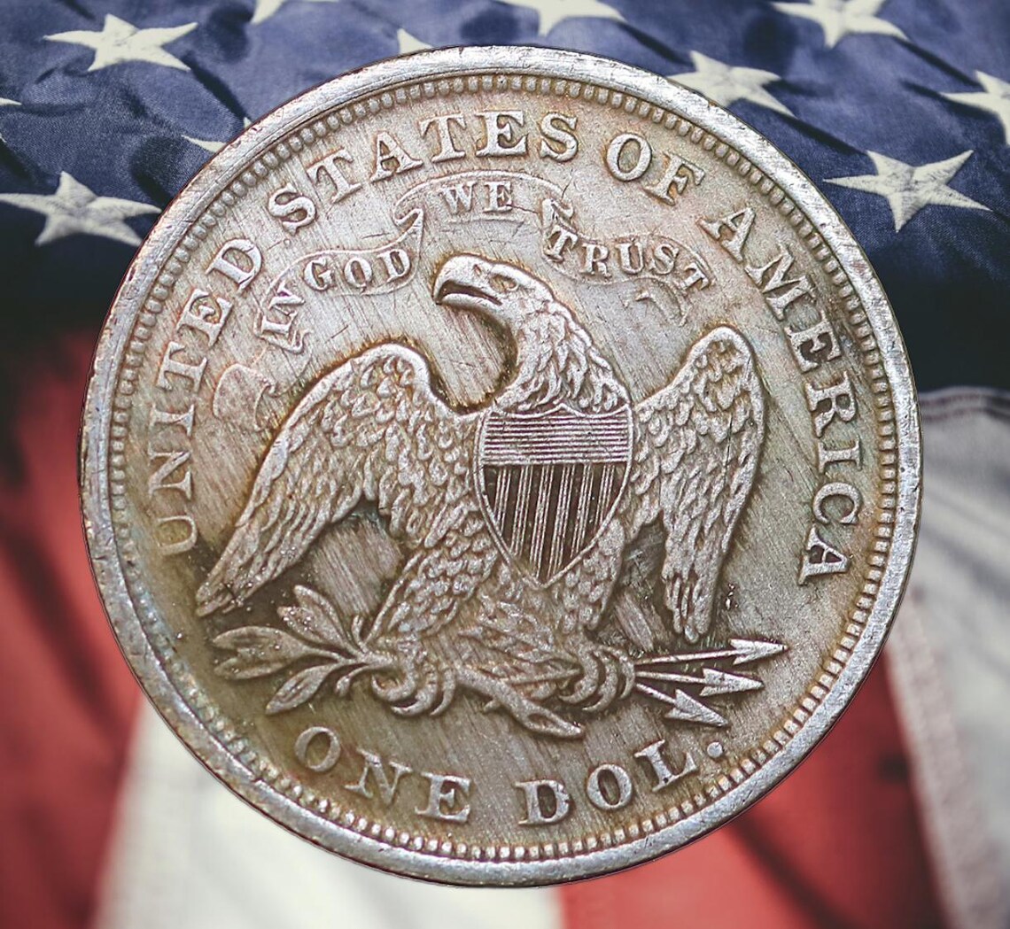 1869 Seated Liberty Dollar Silver Plated Coin - Circulated - Etsy