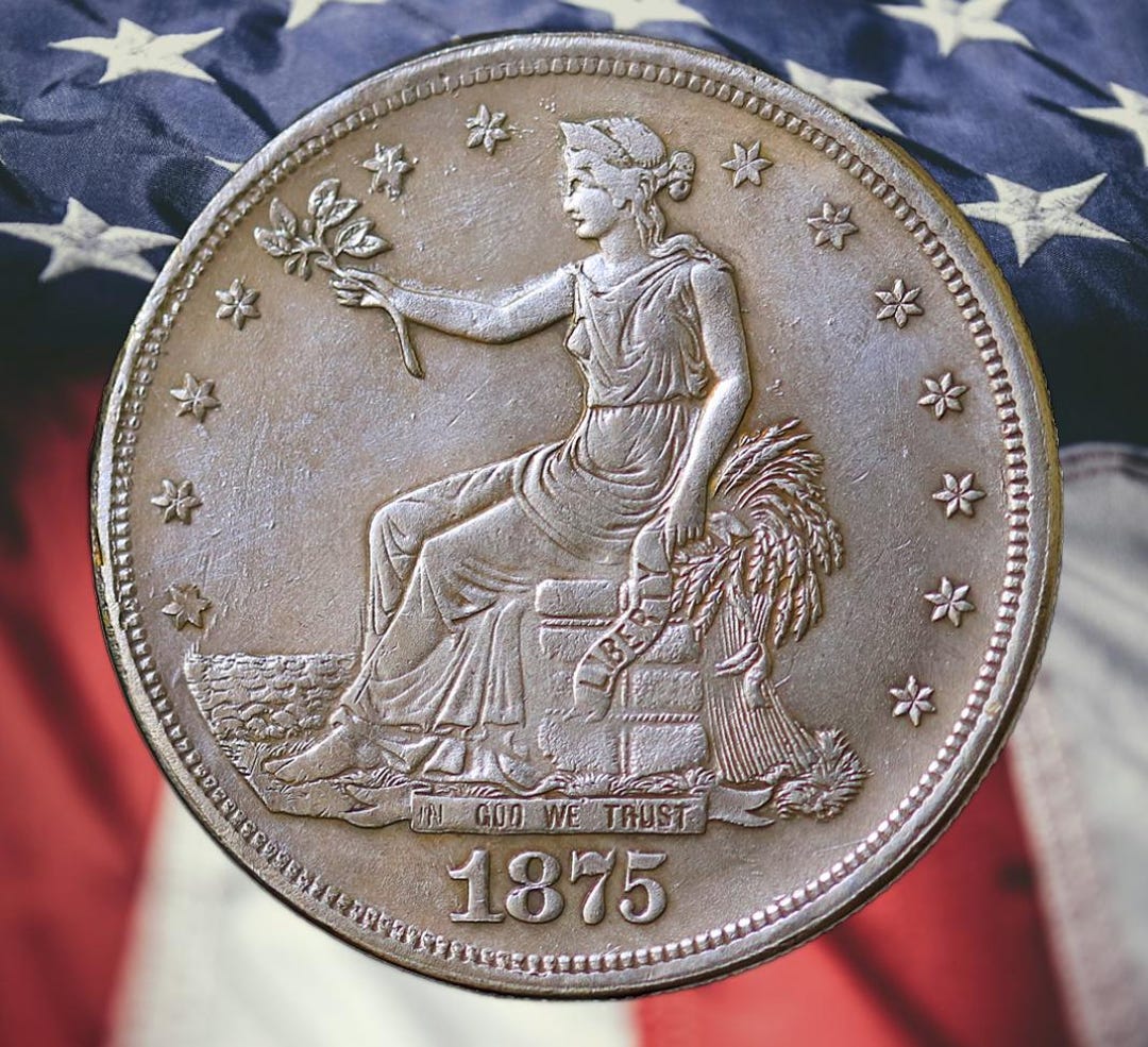 1875 Trade Dollar Silver Plated Coin - Circulated - Etsy