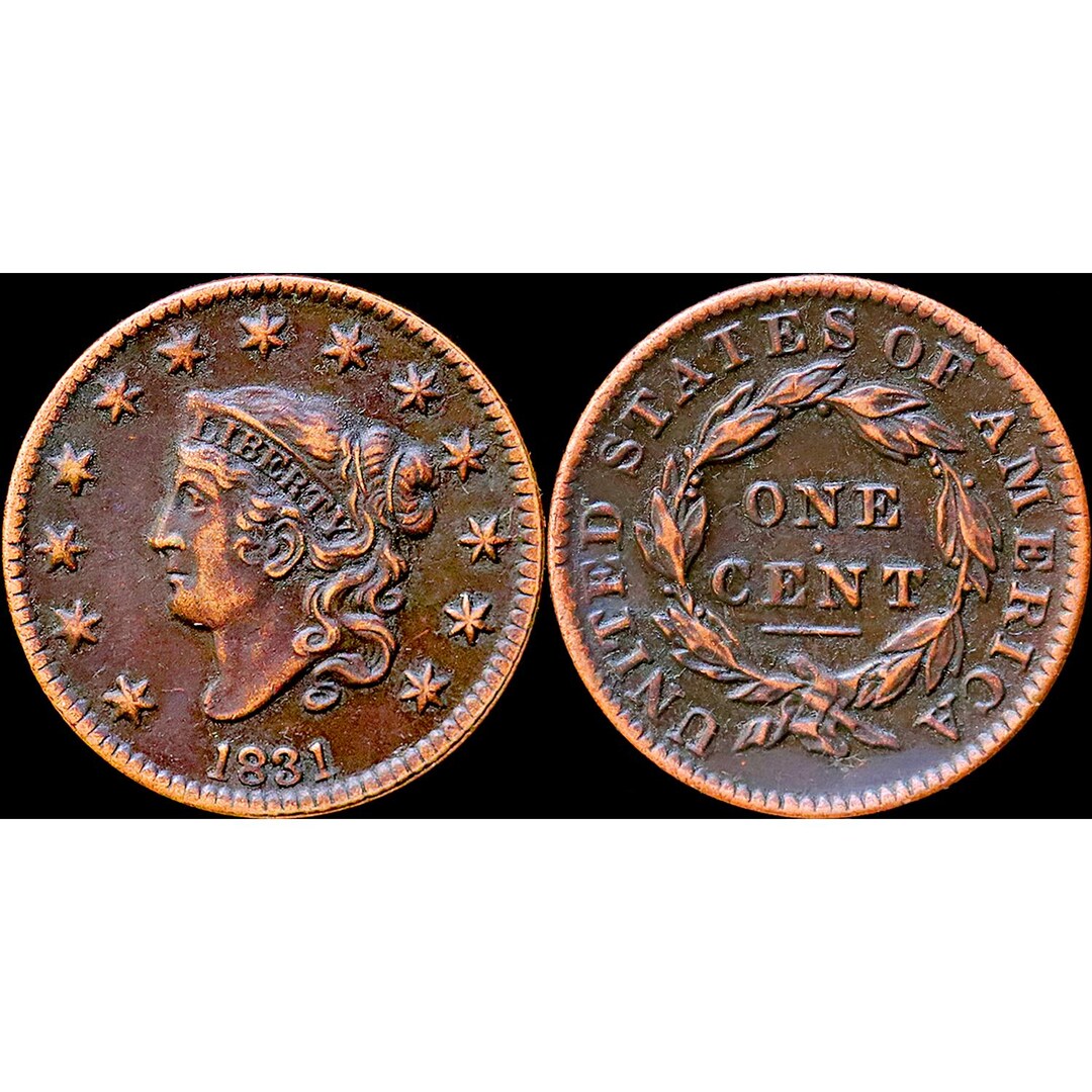 1831 Coronet Head Large Cent Copper Coin - Circulated - Etsy