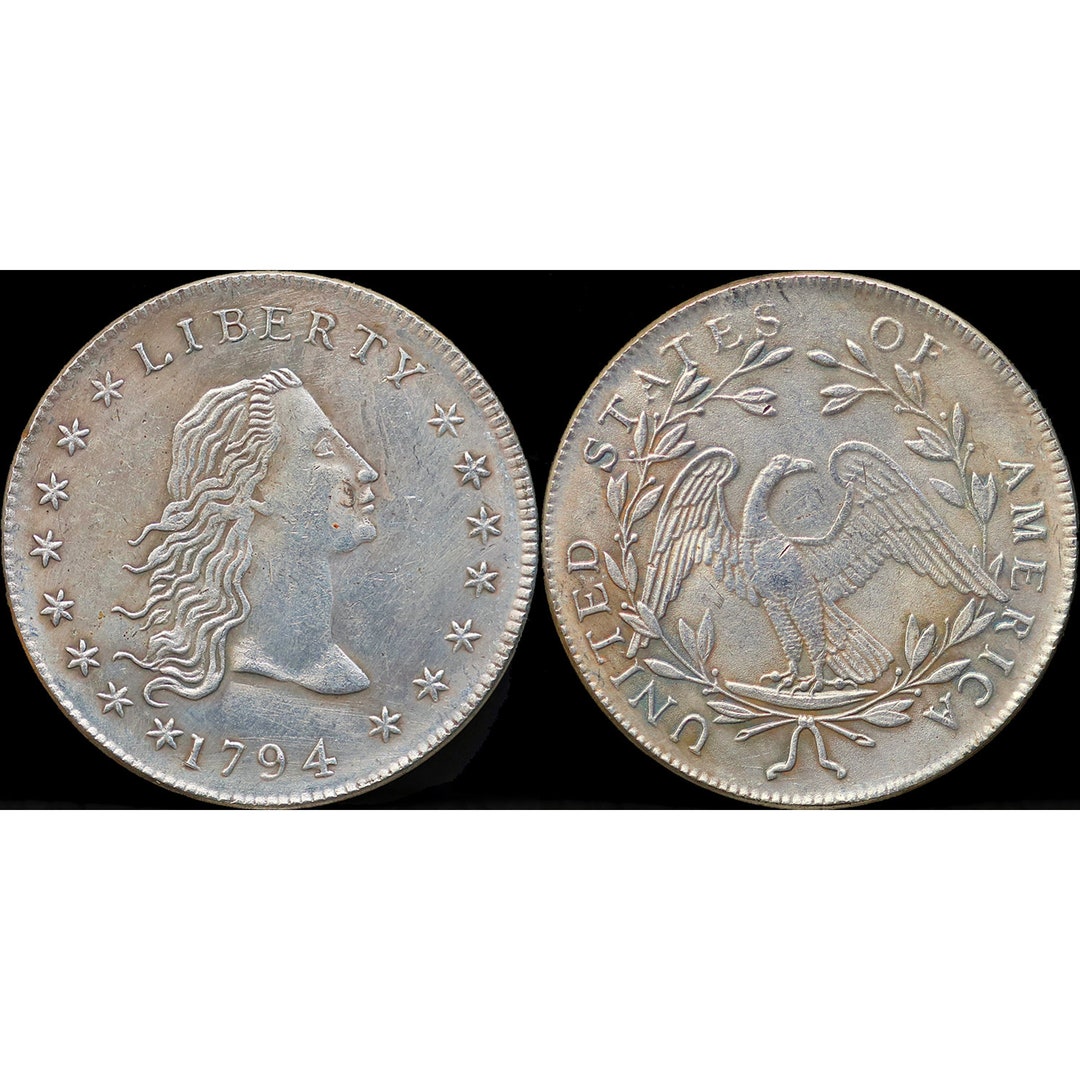 1794 Flowing Hair Early Dollar Silver Plated Coin Type 2 Circulated - Etsy