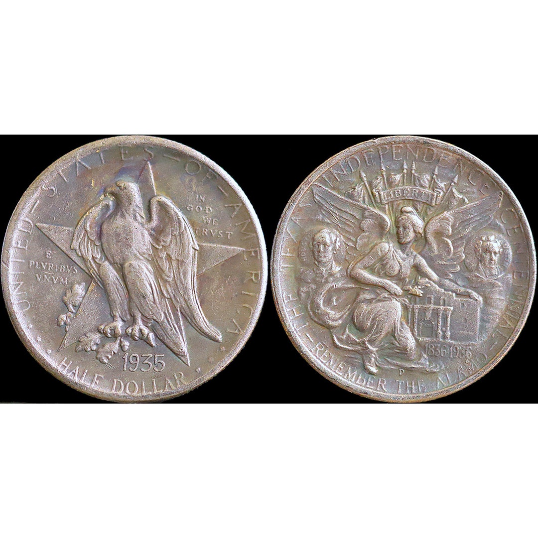 1935-D Texas Commemorative Half Dollar Coin Silver Plated - Circulated ...