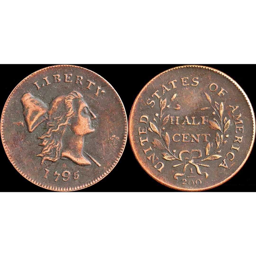 1795 Liberty Cap Half Cent Copper Coin - Circulated - Etsy