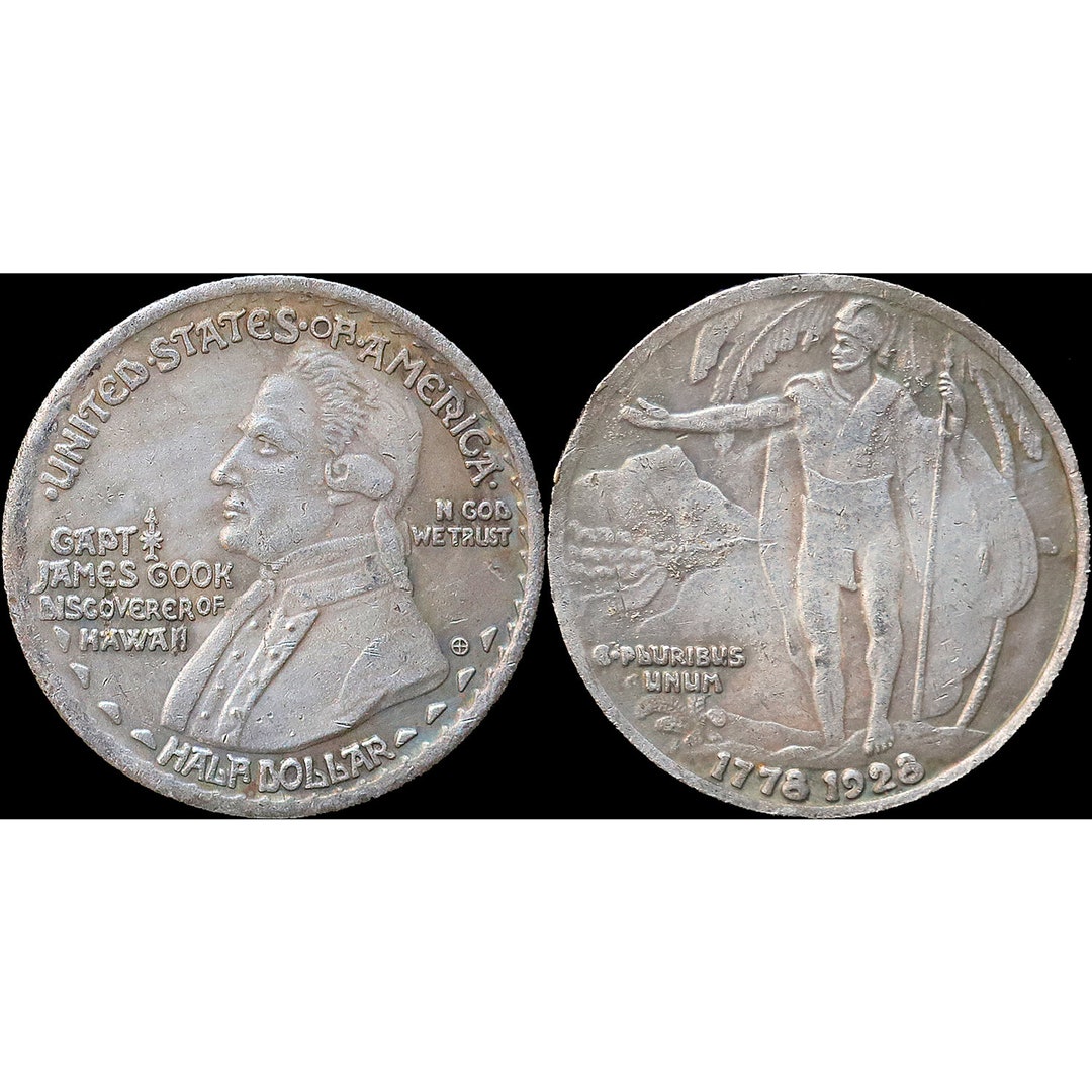 1928 Hawaiian Commemorative Half Dollar Silver Plated Coin Circulated ...