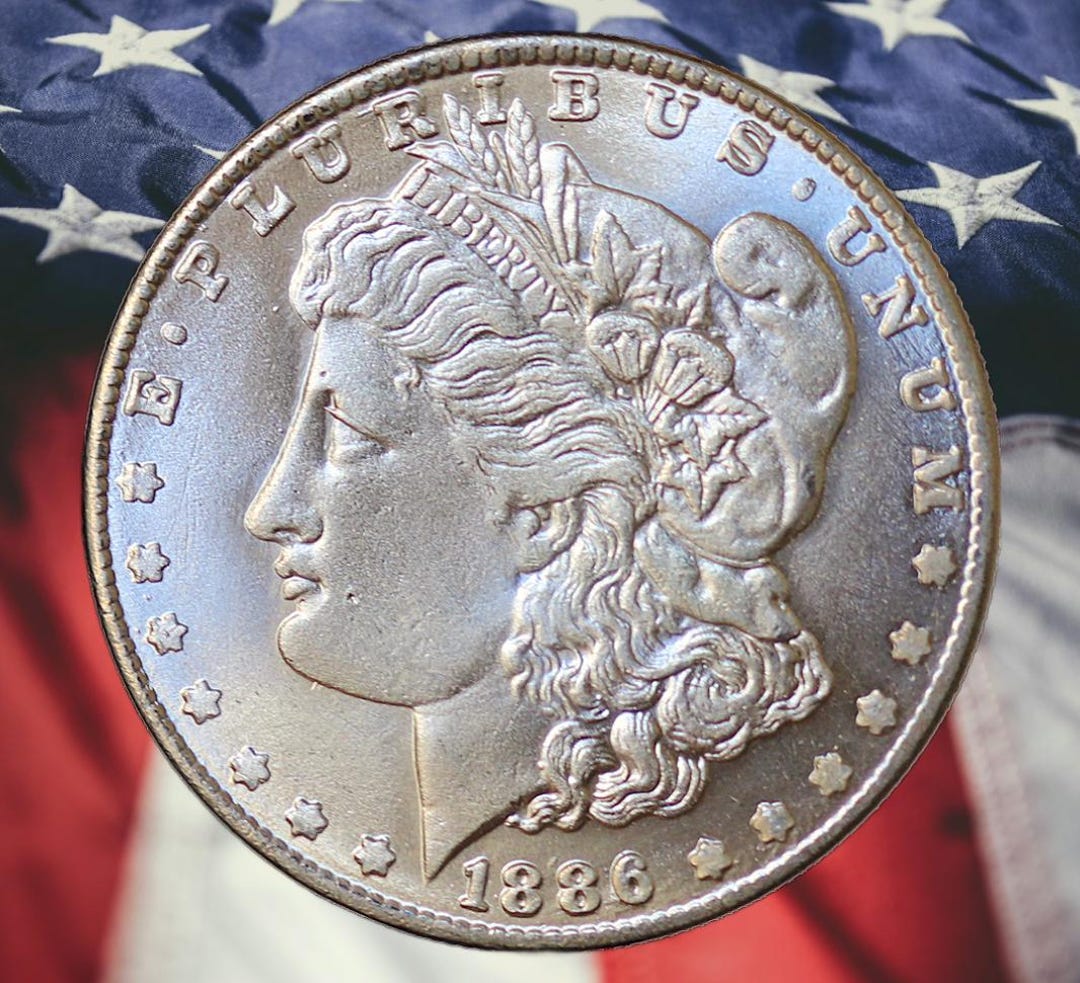 1886-O Morgan Dollar Silver Plated Coin Modern RESTRIKE Token ...