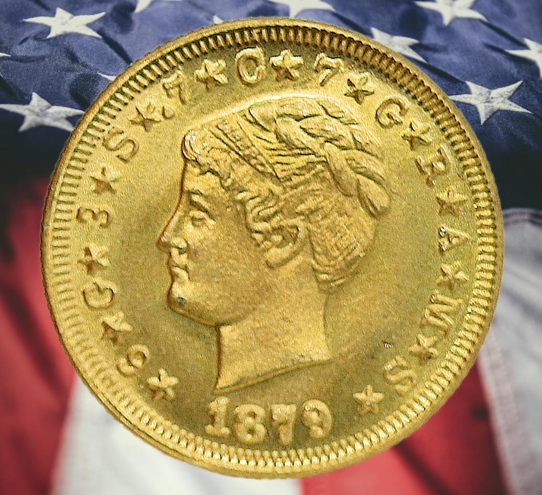 1879 Stella Coiled Hair Four Dollar Piece Gold Plated Coin ...