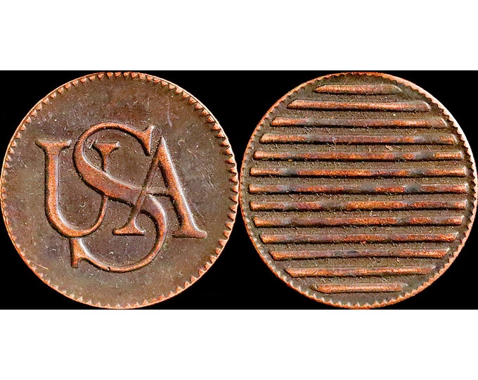 1785 Bar Copper Cent Token Early American / Colonial Coin Circulated - Etsy