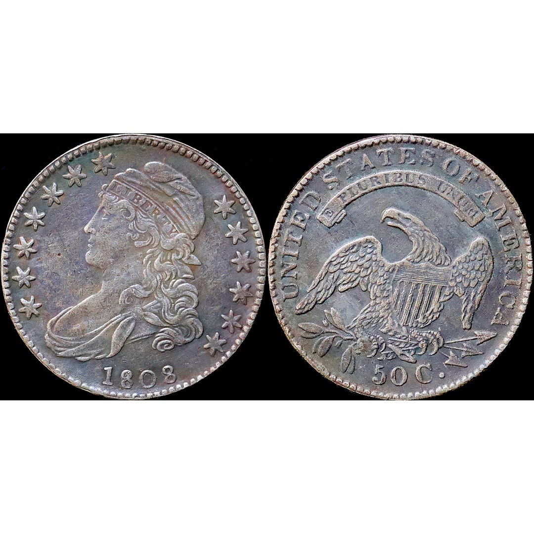 1808 Capped Bust Half Dollar Lettered Edge Silver Plated Coin ...