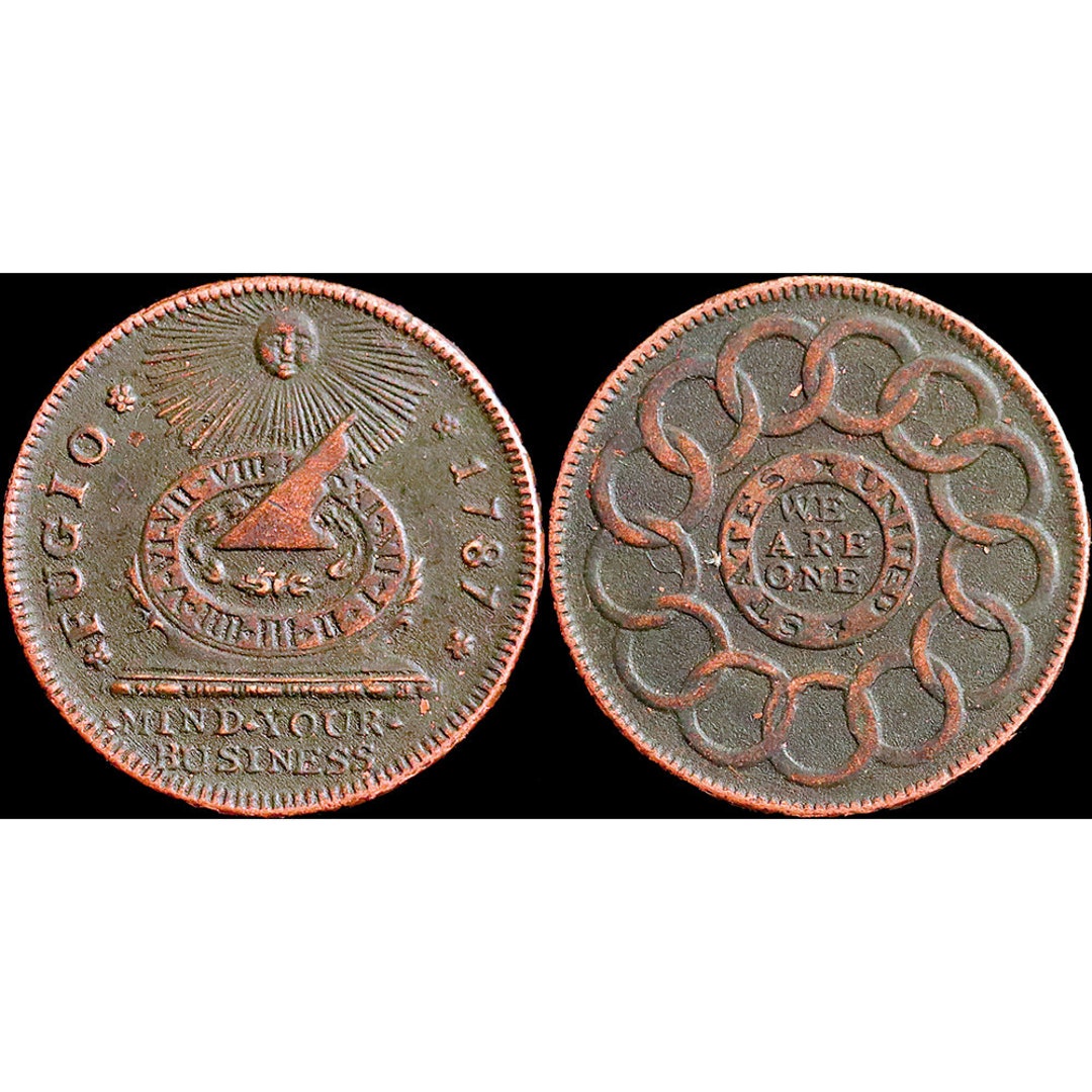 1787 Fugio Colonial Cent We Are One, United States Copper Coin ...