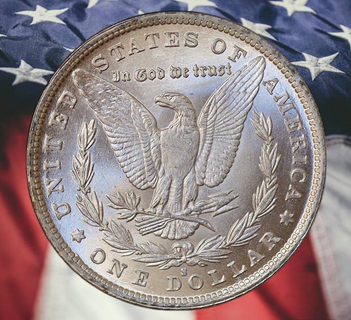1883-S Morgan Dollar Silver Plated Coin Modern RESTRIKE Token ...