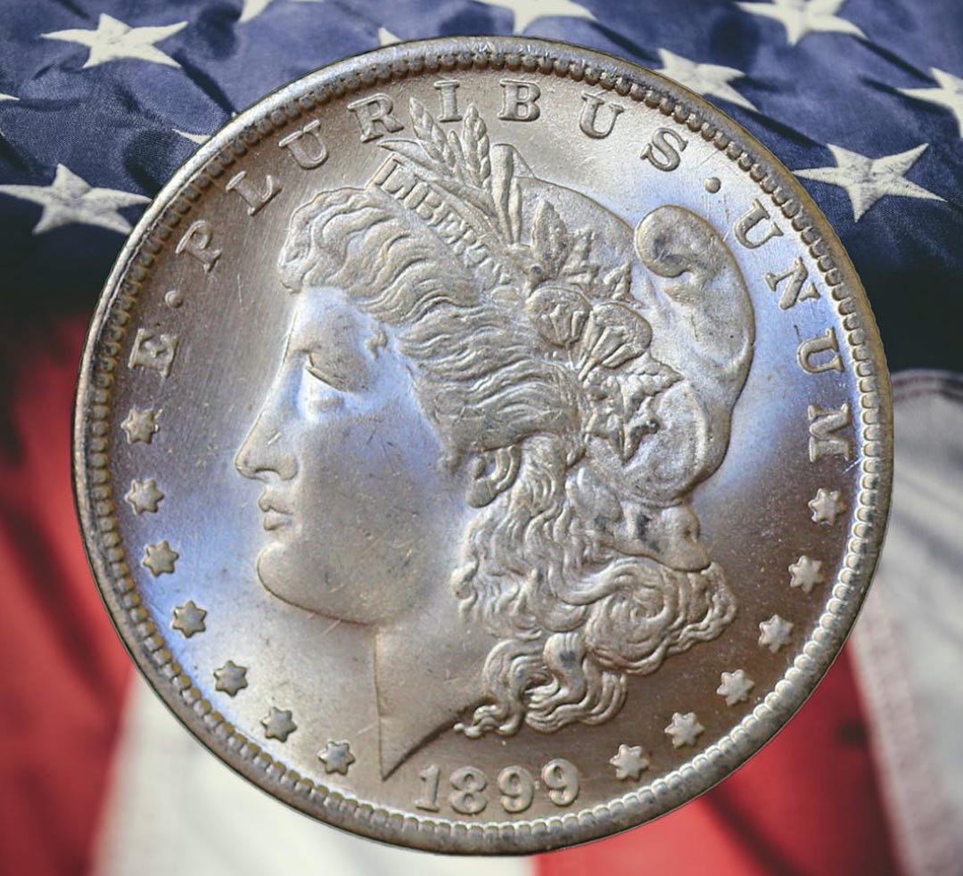 1899 Morgan Dollar Silver Plated Coin Modern RESTRIKE Token ...